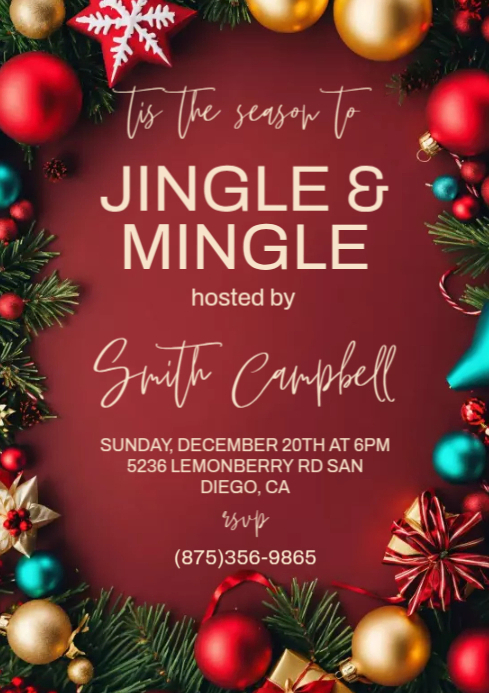 Christmas Party Invitation Template | PosterMyWall