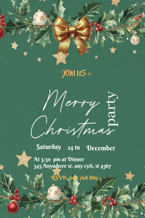 Christmas party Invitation Template | PosterMyWall