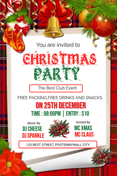 Christmas party invitation Template | PosterMyWall