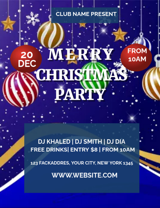Christmas party invitation Flyer Template | PosterMyWall