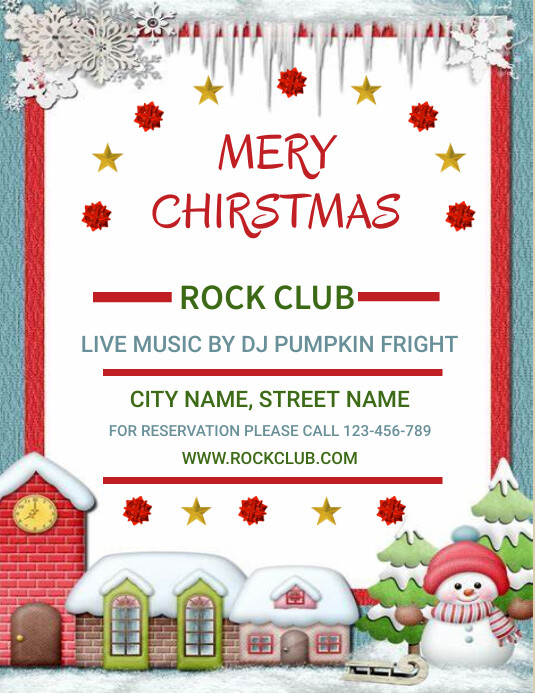 Christmas party invitation flyer free templat Template | PosterMyWall