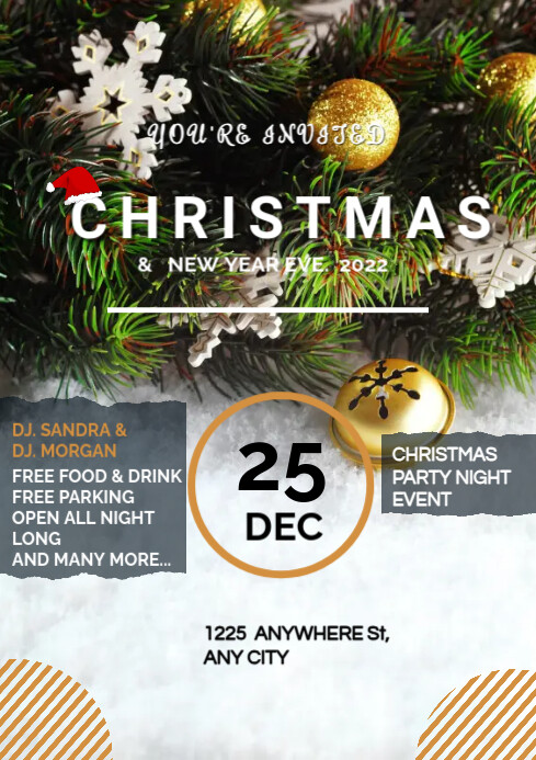 Christmas party invitation Flyer Template | PosterMyWall