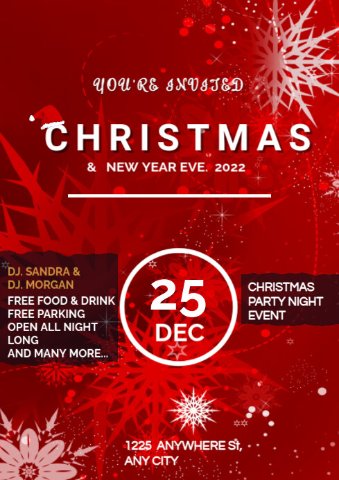 Copy of Christmas party invitation Flyer Template | PosterMyWall