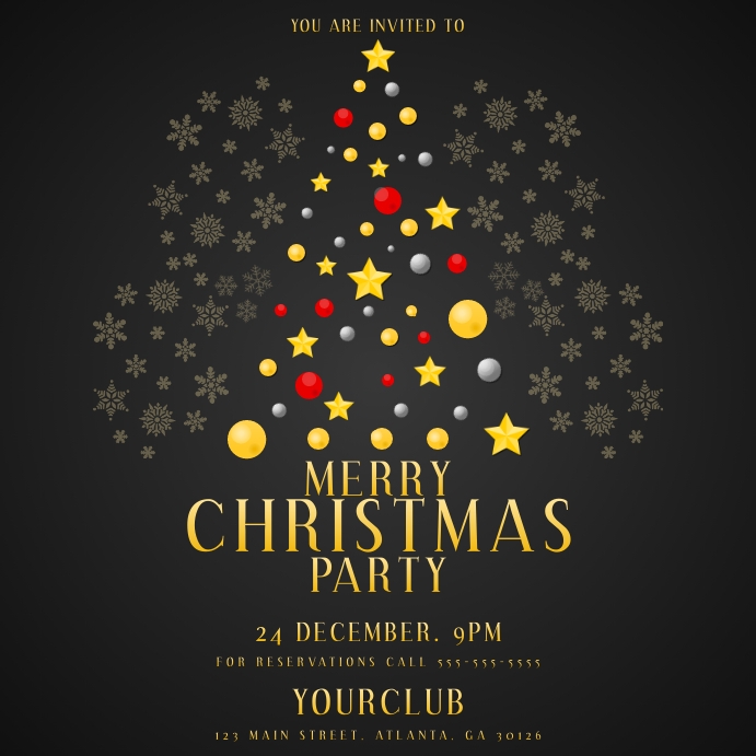 Copy of Christmas Party Invitation Instragram Post v. | PosterMyWall