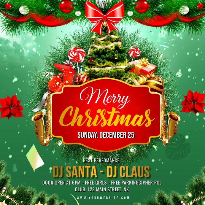Christmas party invitation poster Template | PosterMyWall