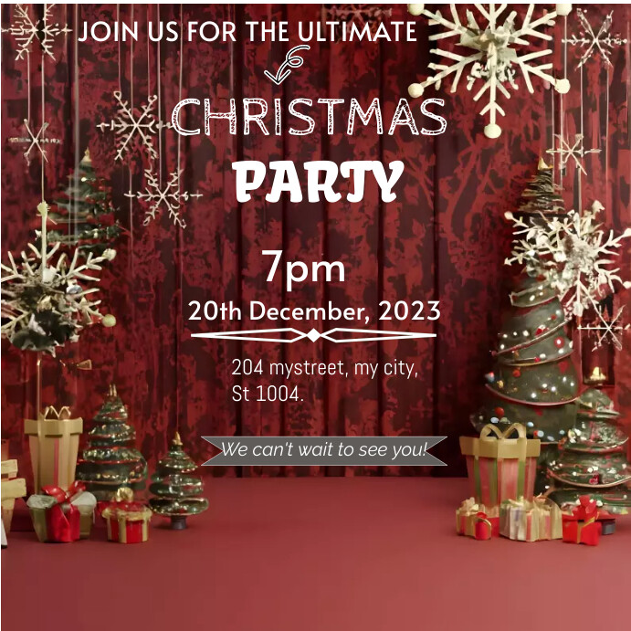 Christmas party invite template | PosterMyWall