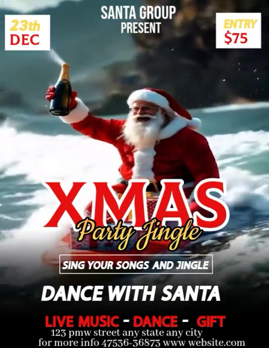 Christmas party jingle flyer Template | PosterMyWall