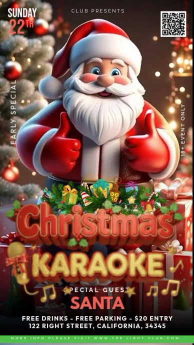Christmas party Karaoke Event Template | PosterMyWall