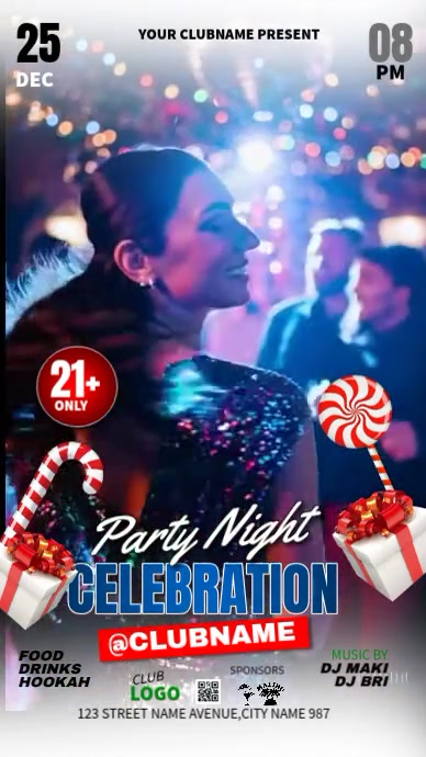 Christmas Party Night Celebration Template | PosterMyWall