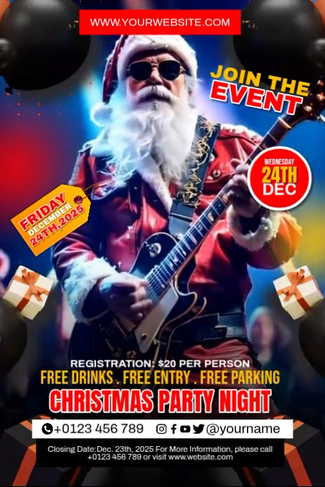 Christmas Party Night Celebration Template | PosterMyWall