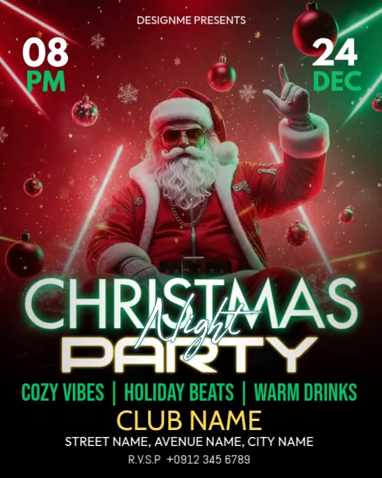 Christmas Party Night Template | PosterMyWall