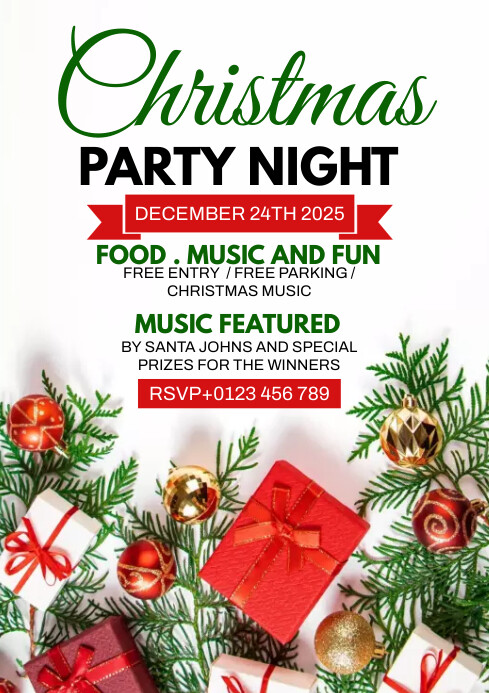 Christmas Party Night Template | PosterMyWall