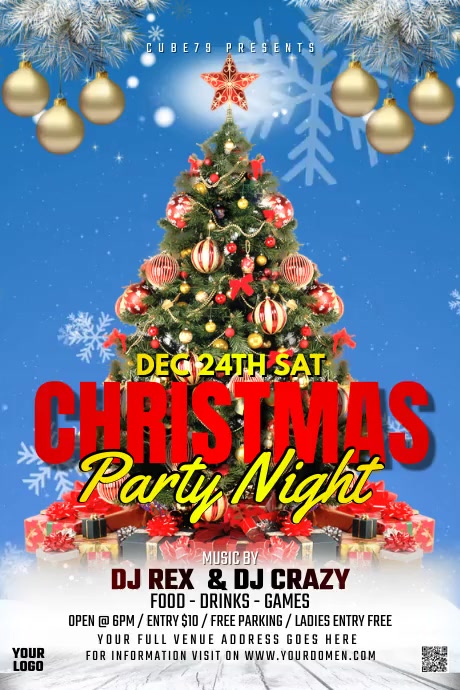 Szablon Dotyczącej Nocnej Imprezy świątecznej | PosterMyWall