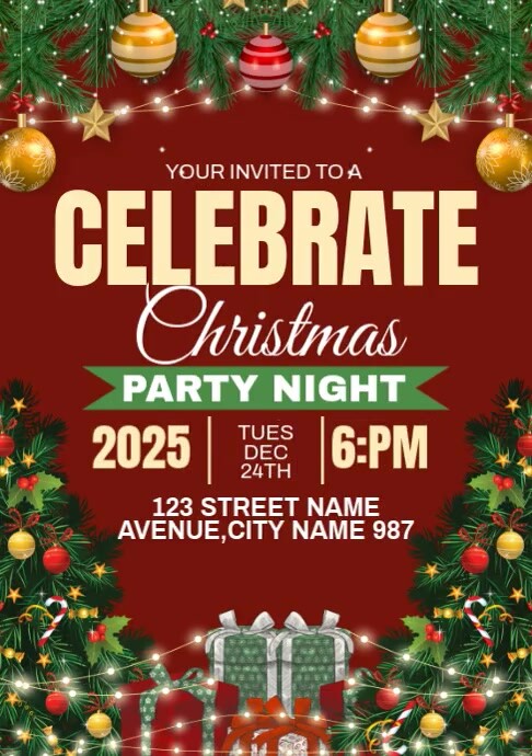 Christmas Party Night Template | PosterMyWall