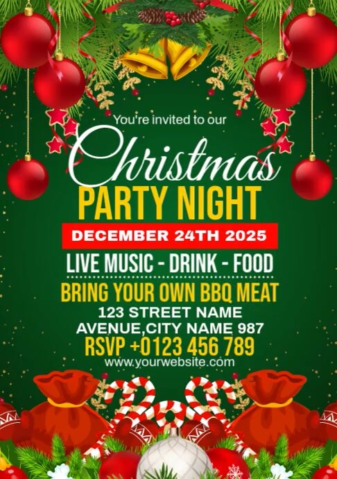 Copy of Christmas Party Night | PosterMyWall