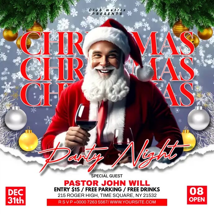 Christmas party night Template | PosterMyWall