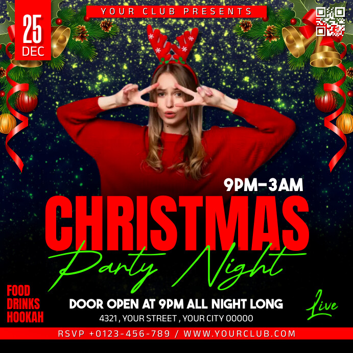 Christmas Party Night Template | PosterMyWall