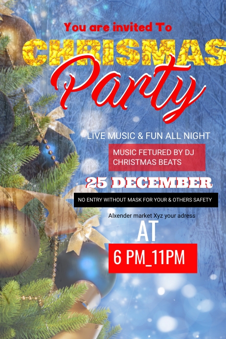christmas party poster design template | PosterMyWall