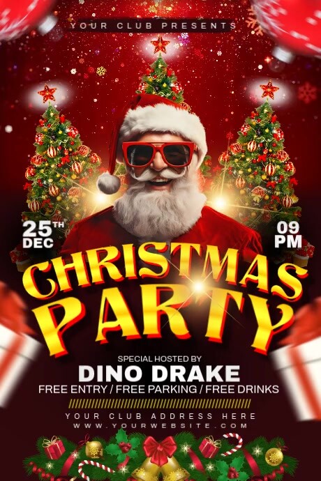 Christmas party poster Template | PosterMyWall