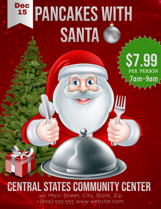 Copy of Pancakes With Santa | PosterMyWall