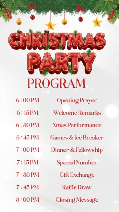 Christmas Party Program Template | PosterMyWall