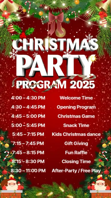 Christmas Party Program Video Template | PosterMyWall