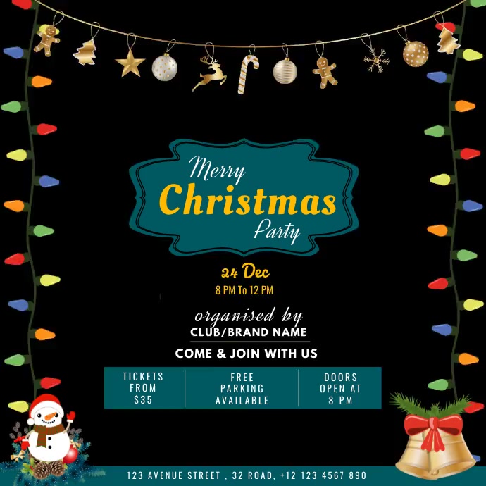 Christmas Party promotion video Template | PosterMyWall