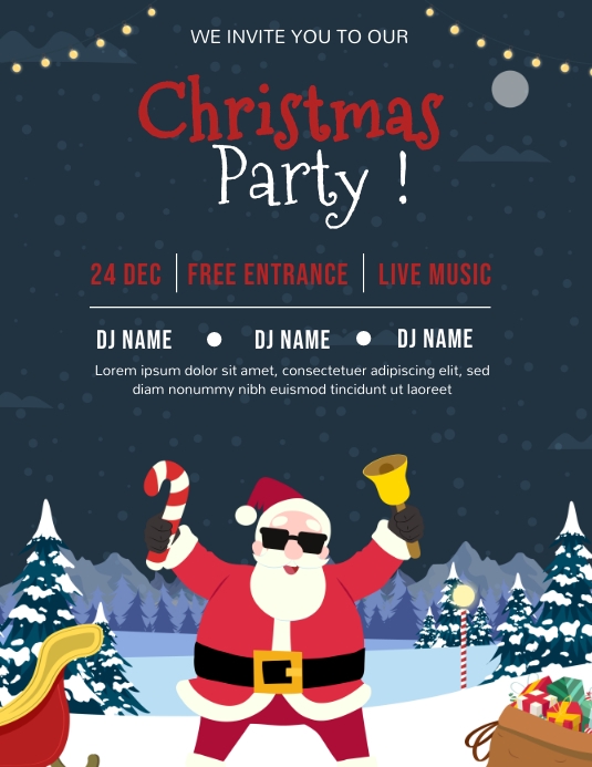 Christmas Party Santa Flyer Template | PosterMyWall