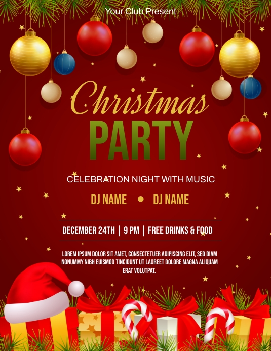 Copy of Christmas Party Santa Flyer Template | PosterMyWall