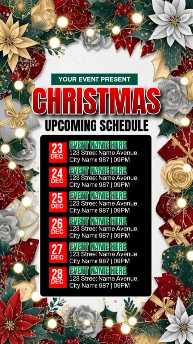 Christmas Party Schedule Template | PosterMyWall