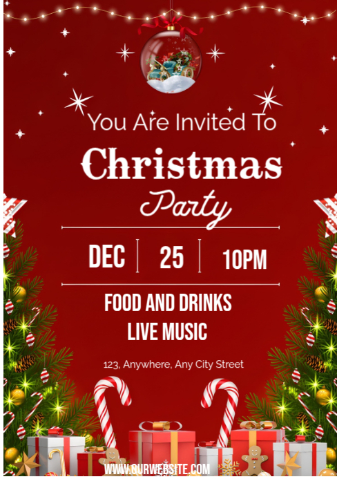 Christmas Party Schedule Design Template | PosterMyWall