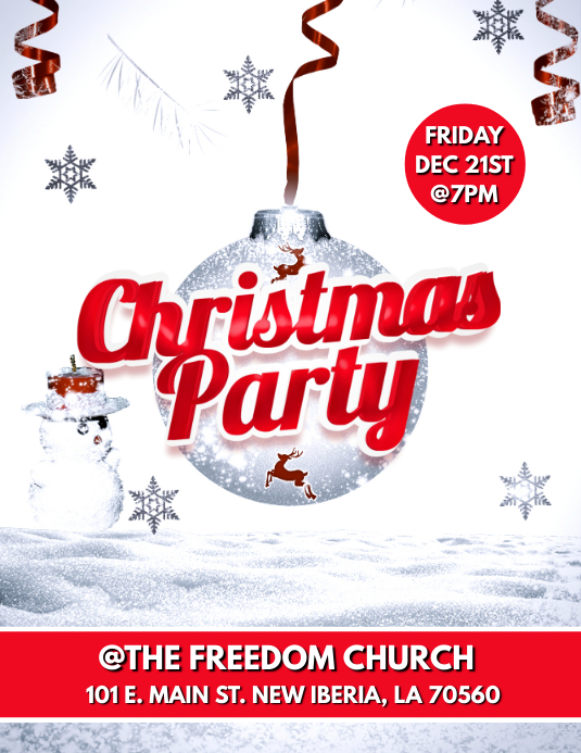 Copia de CHRISTMAS PARTY SNOWMAN FLYER TEMPLATE | PosterMyWall