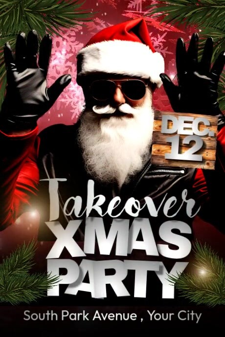 Christmas Party Takeover Template | PosterMyWall