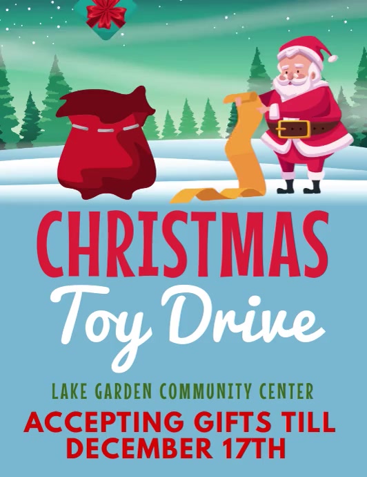 christmas toy drive flyer Template | PosterMyWall