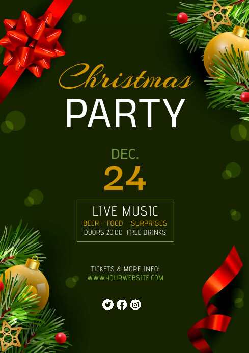 CHRISTMAS PARTY TEMPLATE | PosterMyWall