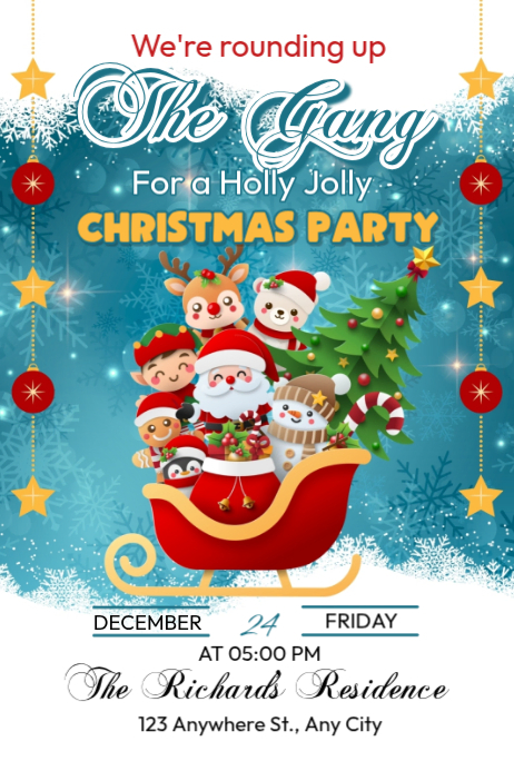 Christmas Party The Gang Invitation Template | PosterMyWall