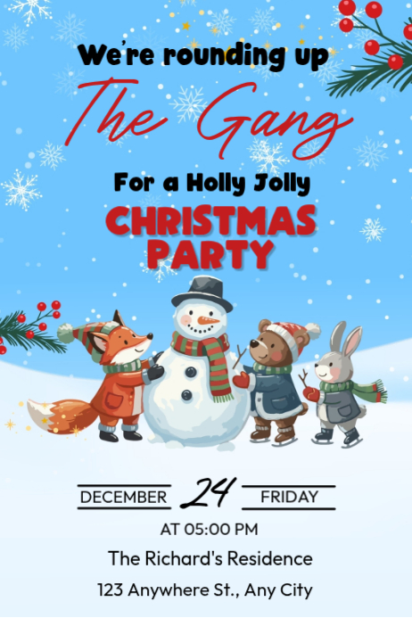 Christmas Party The Gang Invitation Templat | PosterMyWall