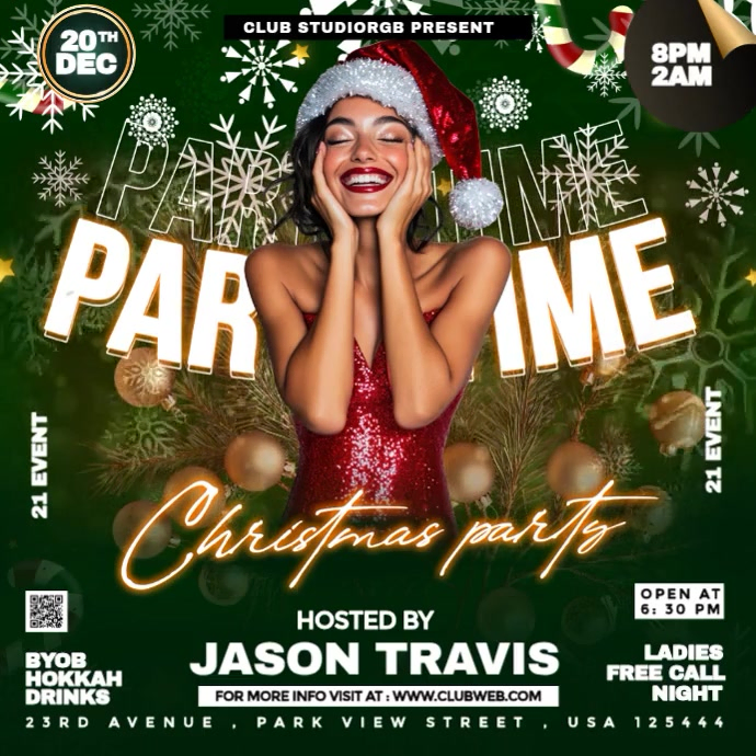 christmas party time Template | PosterMyWall