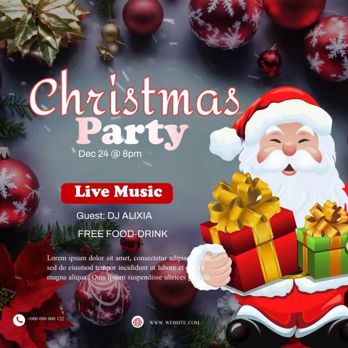 Christmas Party Video Template | PosterMyWall