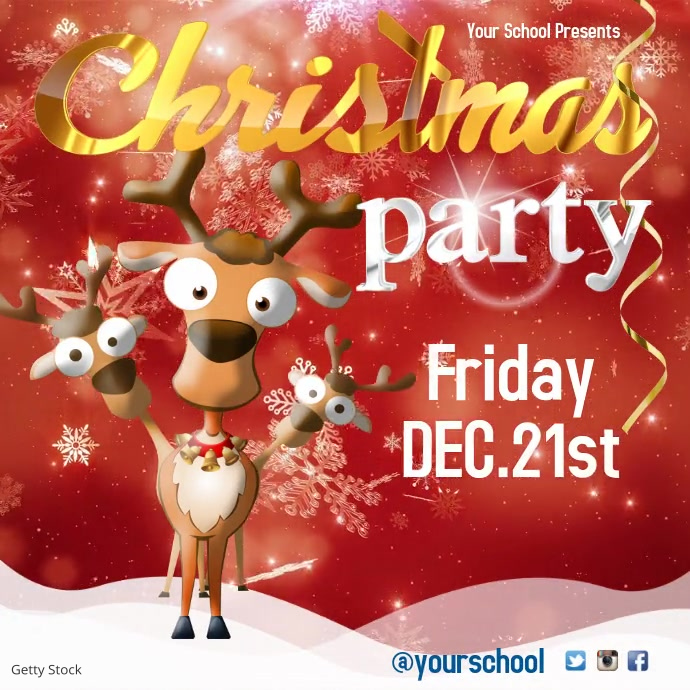 Christmas Party Video Template | PosterMyWall