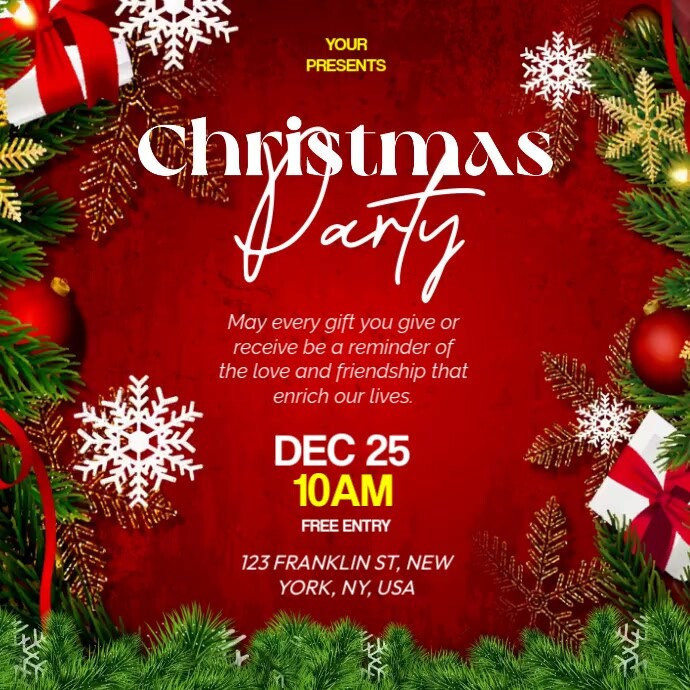 Christmas party video Template | PosterMyWall