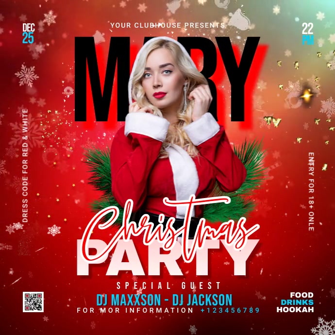 christmas party video flyer Template | PosterMyWall