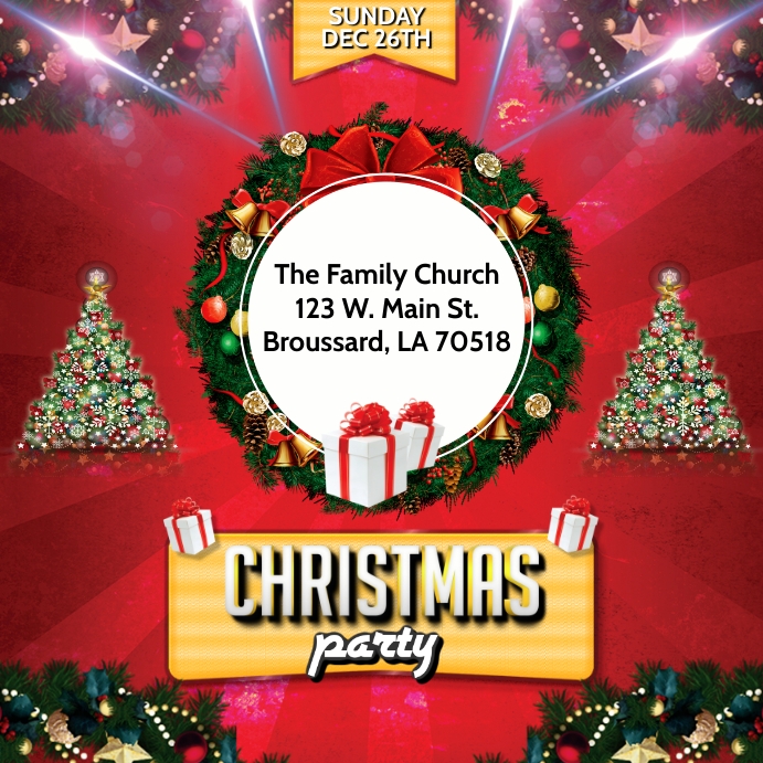 Copy of CHRISTMAS PARTY WREATH FLYER TEMPLATE | PosterMyWall