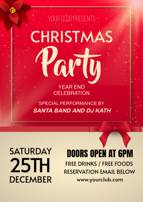 Christmas Party Year End Invitation Template | PosterMyWall
