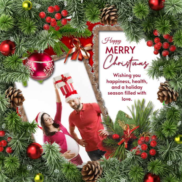 Christmas Picture Frame and wish Template | PosterMyWall