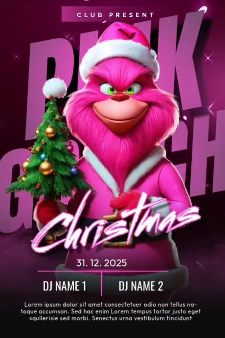 Plantilla de Christmas Pink Grinch | PosterMyWall
