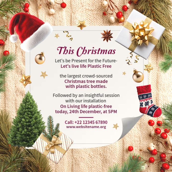 Christmas Plastic Tree Ad Post Template | PosterMyWall