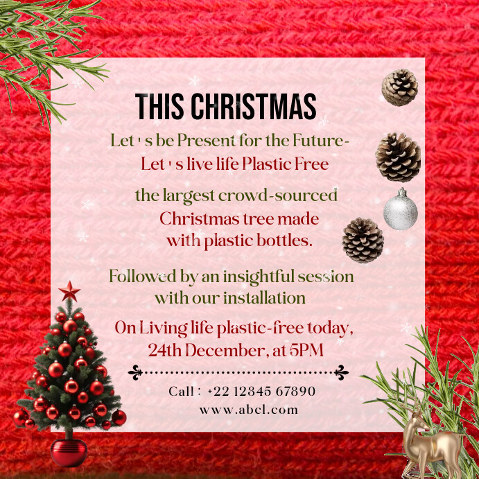 Christmas Plastic Tree Ad Post Template | PosterMyWall