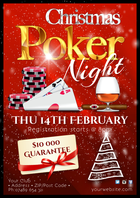 Christmas Poker Night Poster Template | PosterMyWall