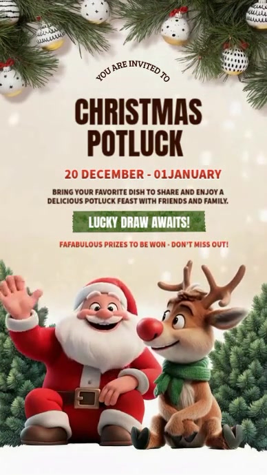 Christmas potluck Template | PosterMyWall